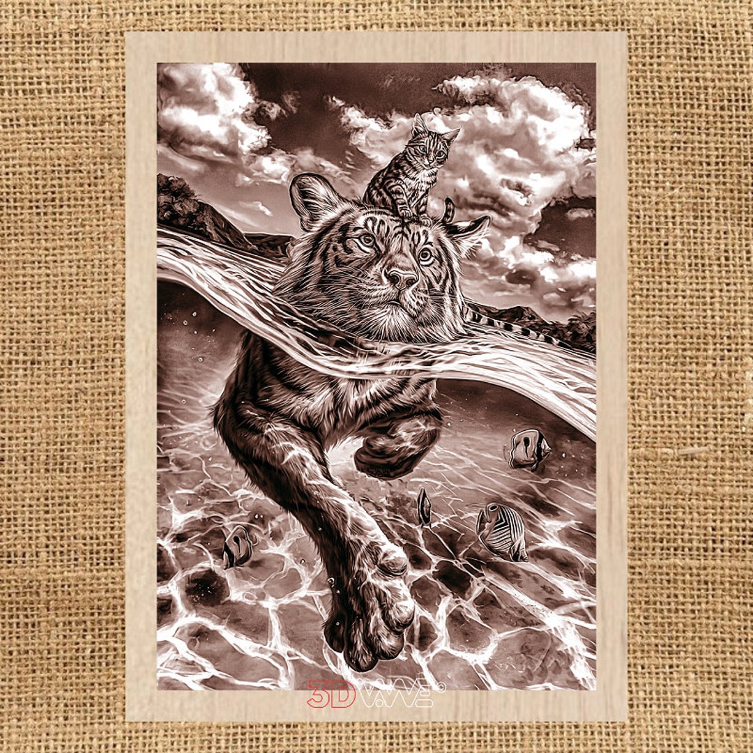 Digital Laser Cut File - Tiger - Laser Cut Files for Glowforge , Laser ...