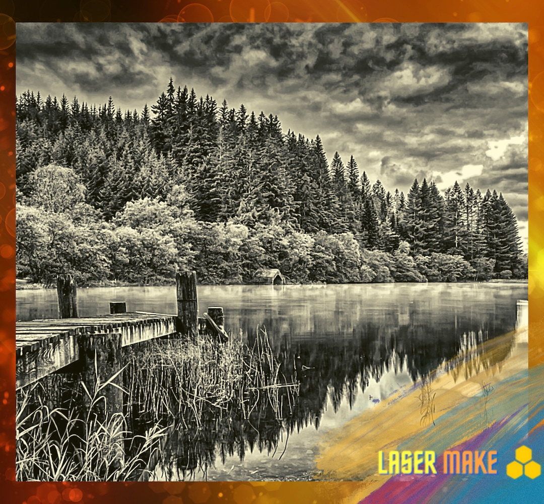 Digital Laser Cut File - Landscape - Laser-ready-file-glowforge - Fiber ...