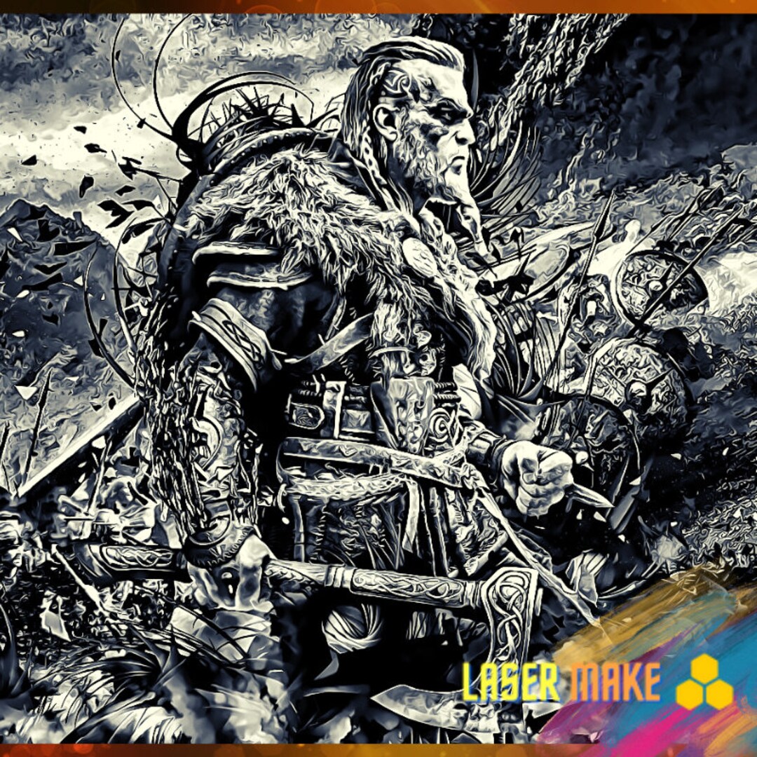 Digital Laser Cut File Vikings Laser-ready-file-glowforge Fiber Laser ...