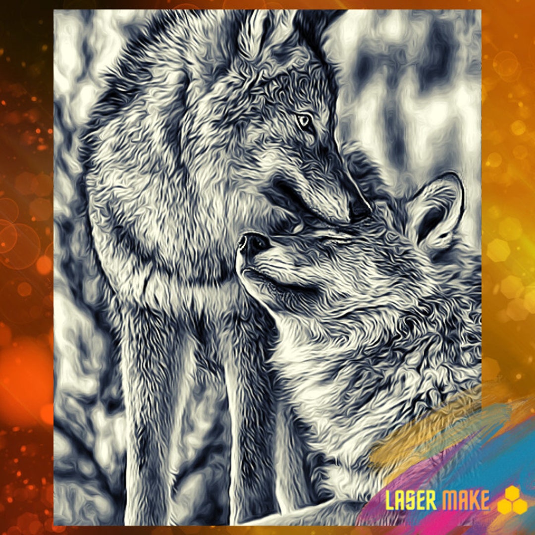 Digital Laser Cut File Wolves Laser-ready-file-glowforge Fiber Laser ...