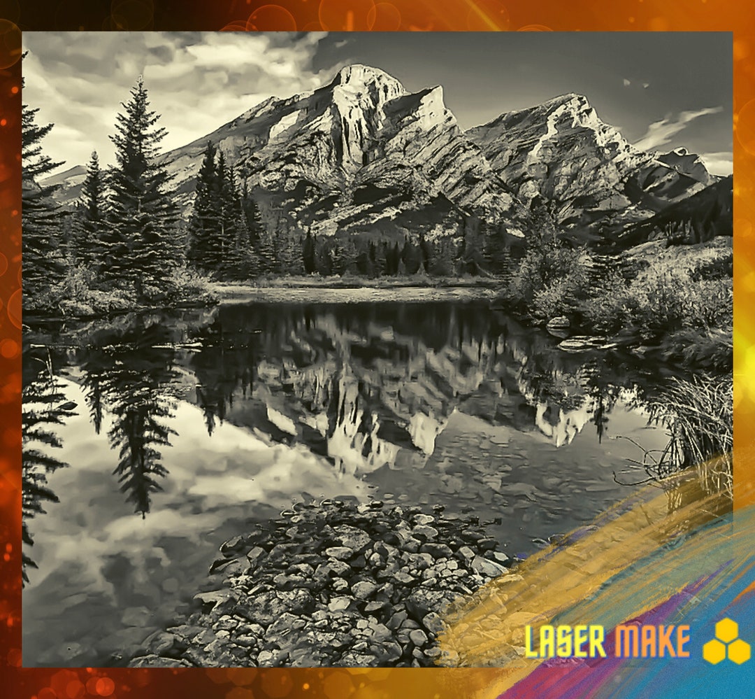 Digital Laser Cut File Mountain Laser-ready-file-glowforge Fiber Laser ...