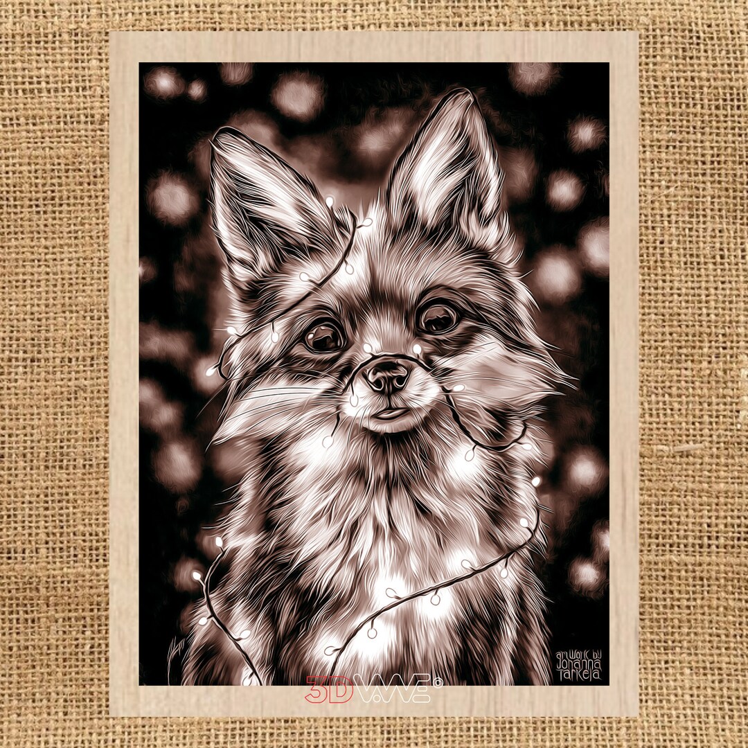 Digital Laser Cut File - CHRISTMAS FOX - Laser Cut Files for Glowforge , Laser Ready Files for ...