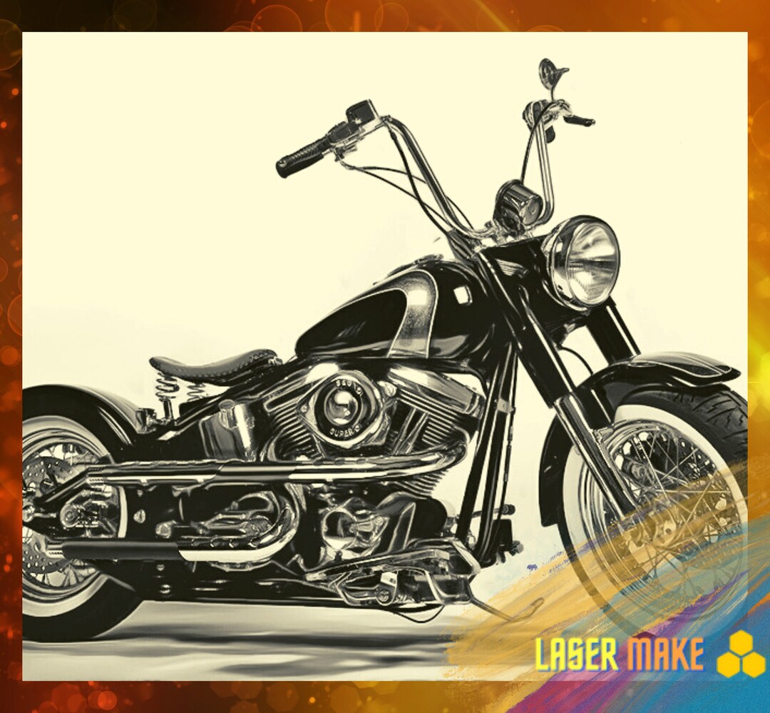 Digital Laser Cut File Harley Laser-ready-file-glowforge Fiber Laser ...