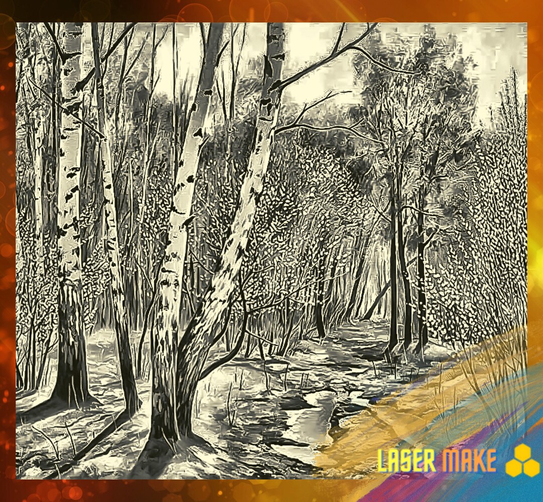 Digital Laser Cut File - Forest - Laser-ready-file-glowforge - Fiber ...