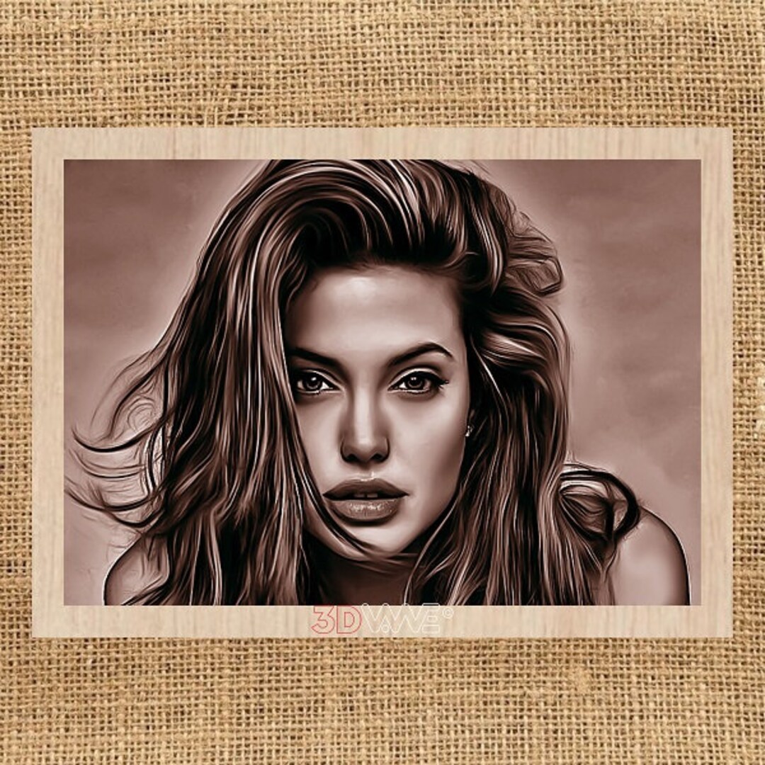Digital Laser Cut File - ANGELINA JOLIE - Laser Cut Files for Glowforge ...