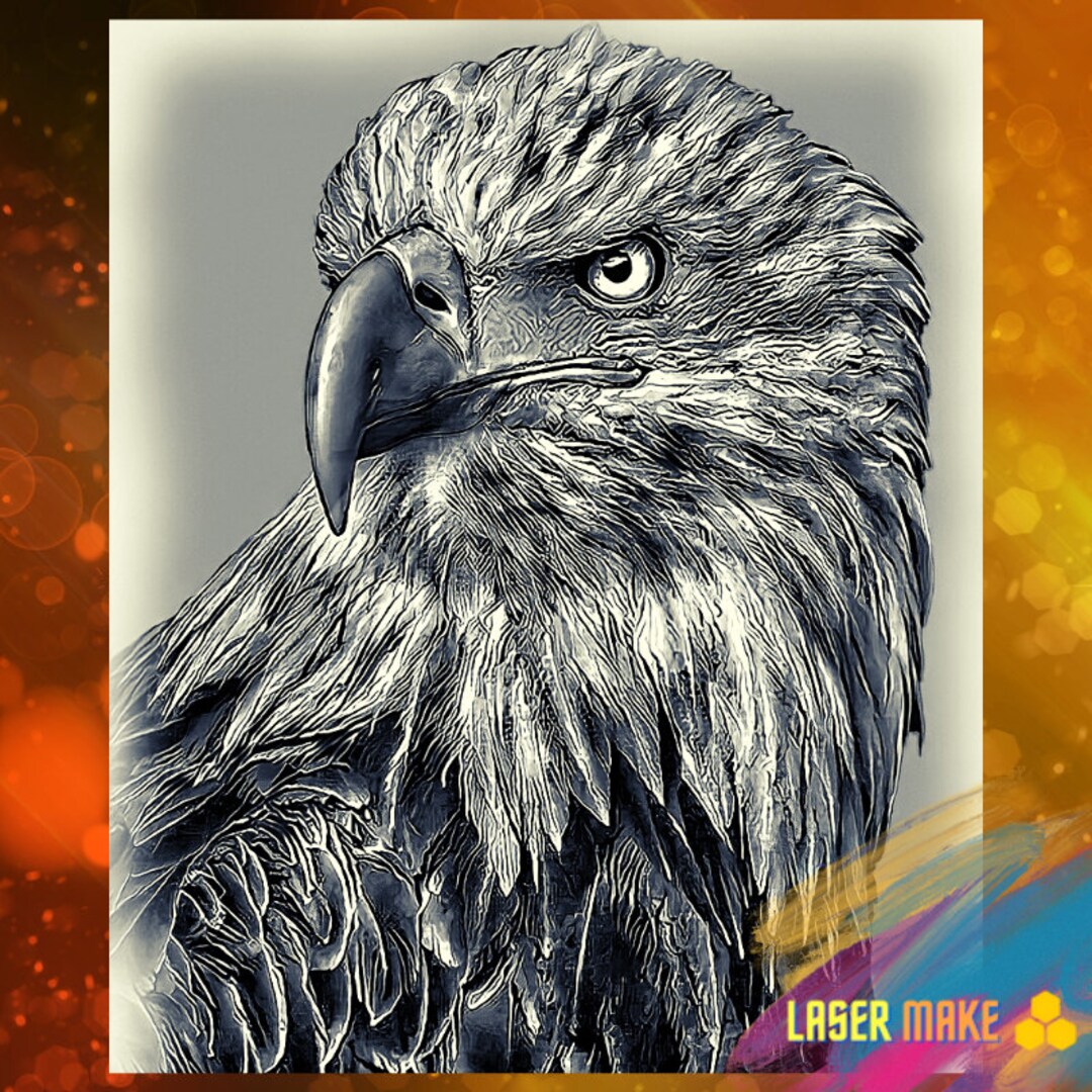 Digital Laser Cut File - Eagle - Laser-ready-file-glowforge - Fiber ...