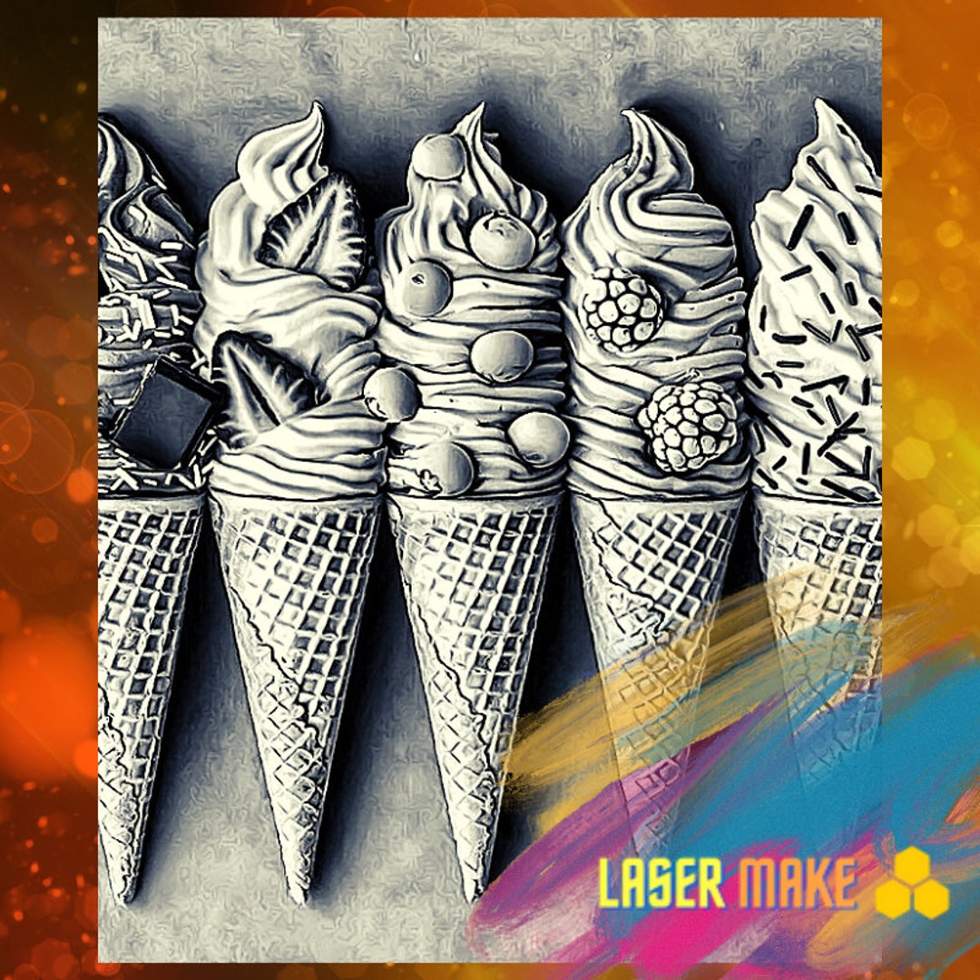 Digital Laser Cut File - Ice Cream - Laser Cut Files for Glowforge ...