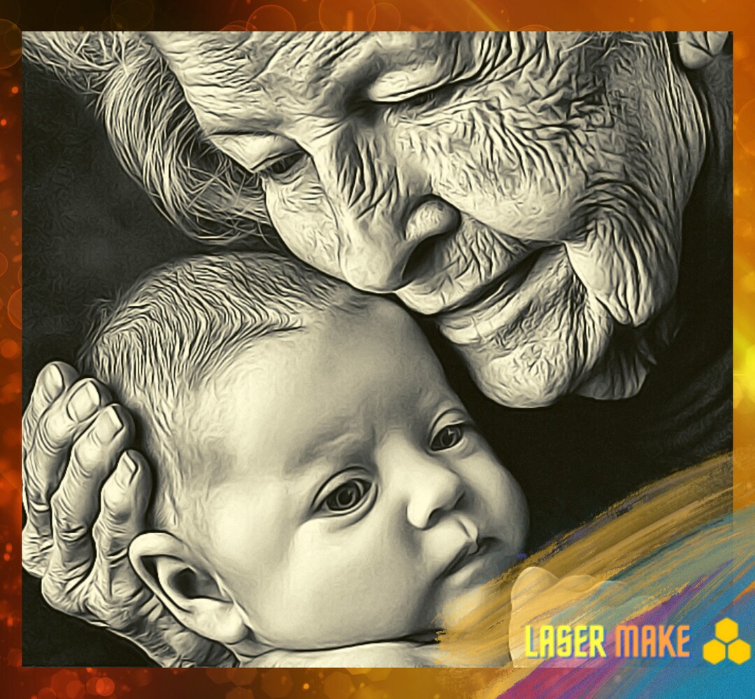 Digital Laser Cut File - Granny - Laser-ready-file-glowforge - Fiber ...