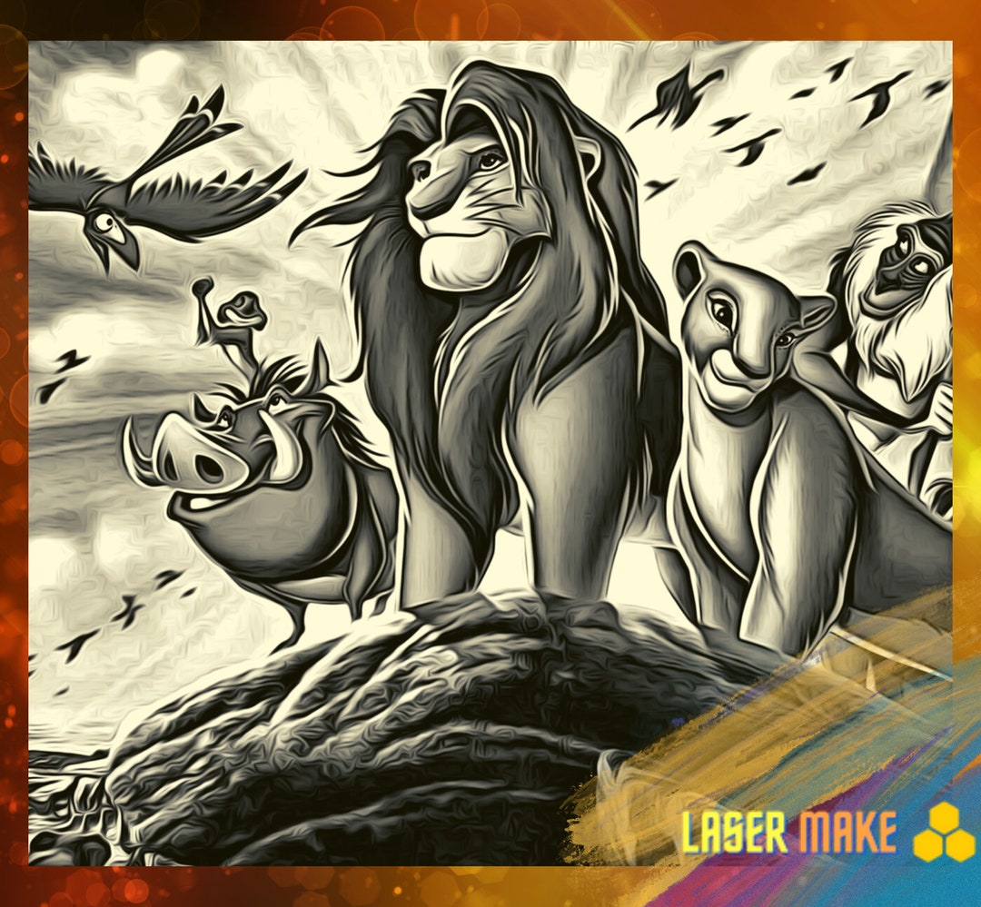 Digital Laser Cut File - Simba - Laser-ready-file-glowforge - Fiber ...