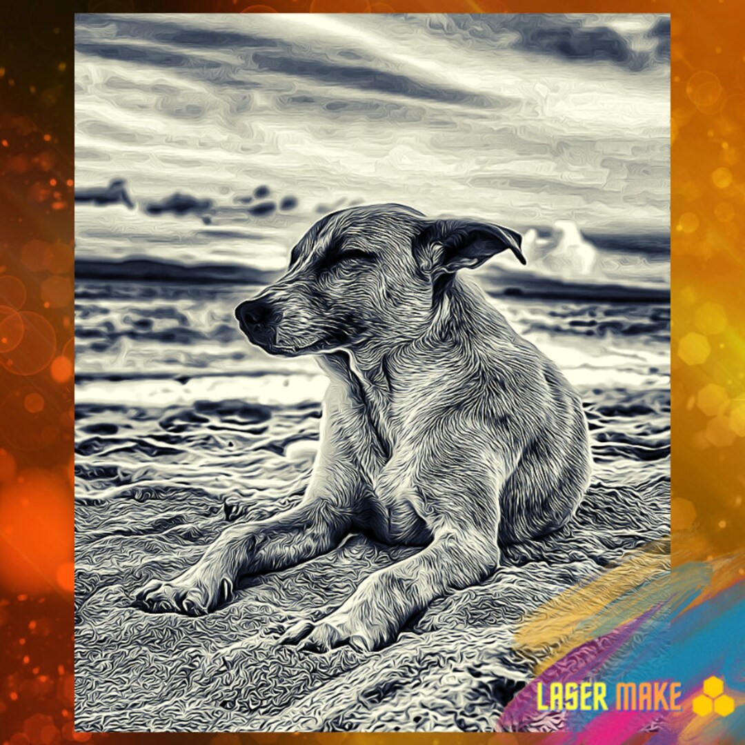 Digital Laser Cut File Dog Laser-ready-file-glowforge Fiber Laser File ...