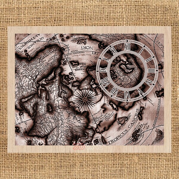 Laser Cut Map Clock - Etsy