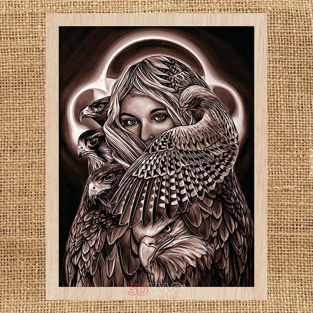 Digital Laser Cut File HAWK GIRL Laser Cut Files for Glowforge , Laser ...