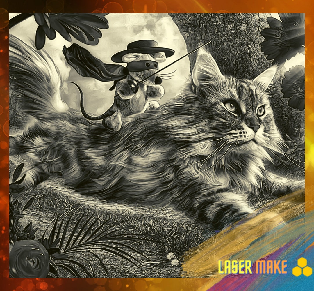 Digital Laser Cut File Cat Laser-ready-file-glowforge Fiber Laser File ...