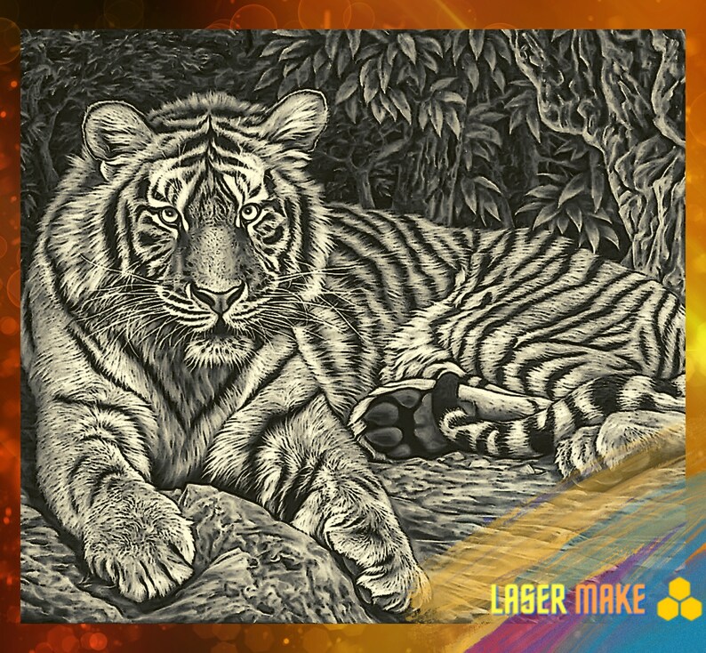 Digital Laser Cut File Tiger Laser-ready-file-glowforge - Etsy