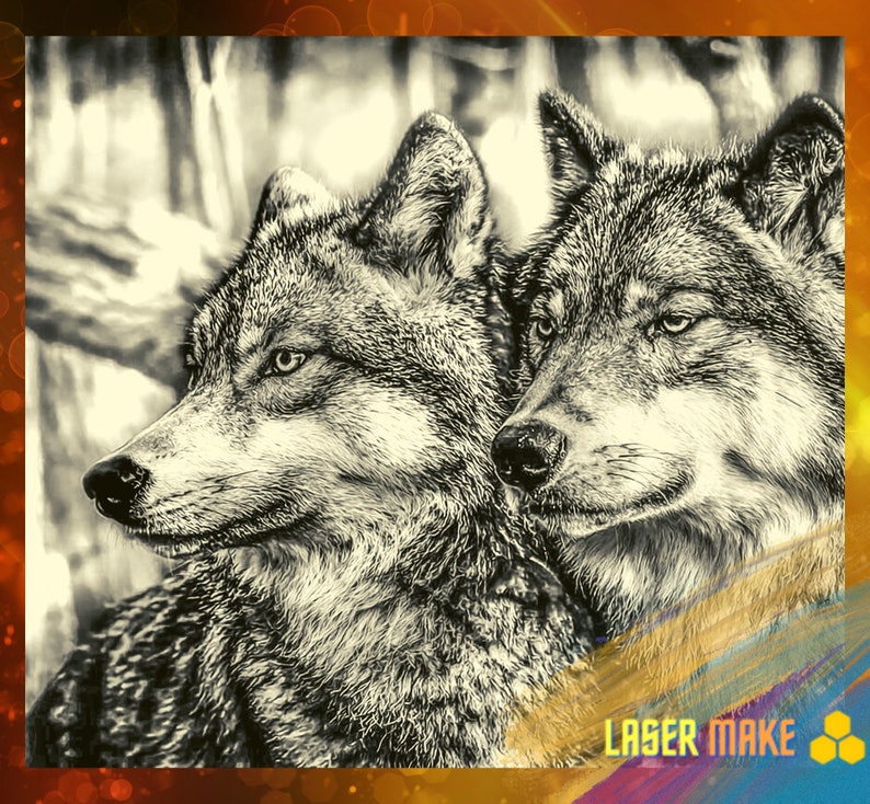 Digital Laser Cut File Wolves Laser-ready-file-glowforge - Etsy