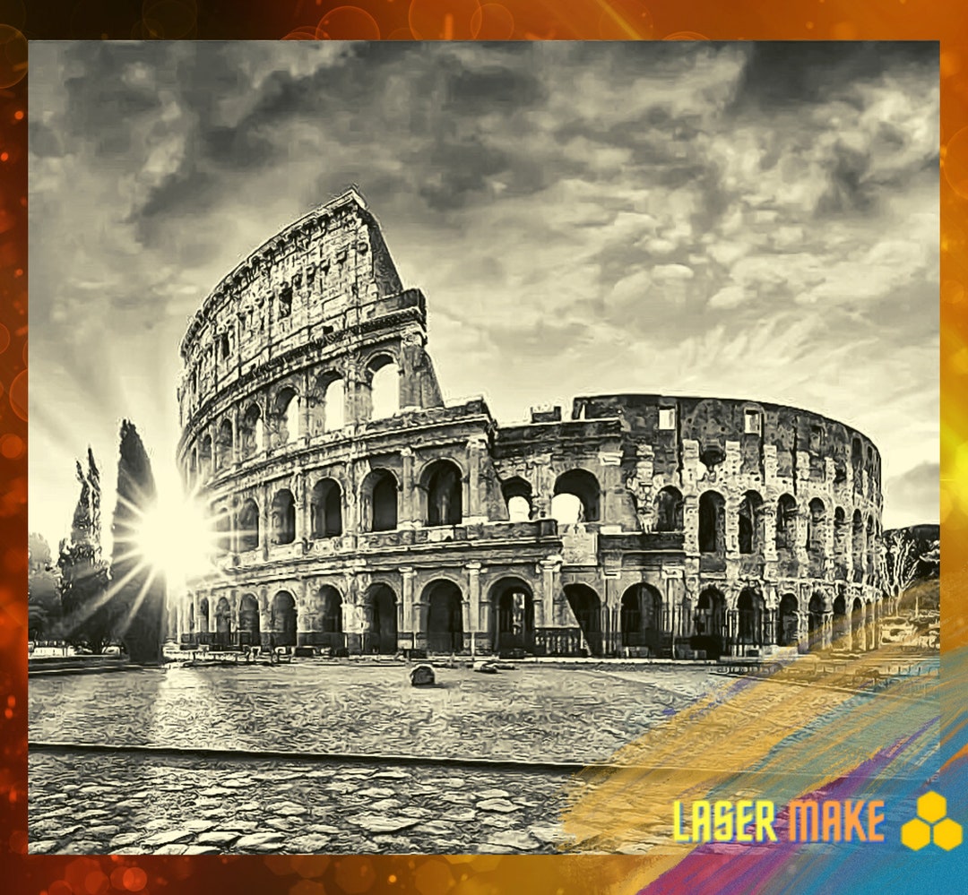Digital Laser Cut File - Colosseum- Laser-ready-file-glowforge - Fiber ...
