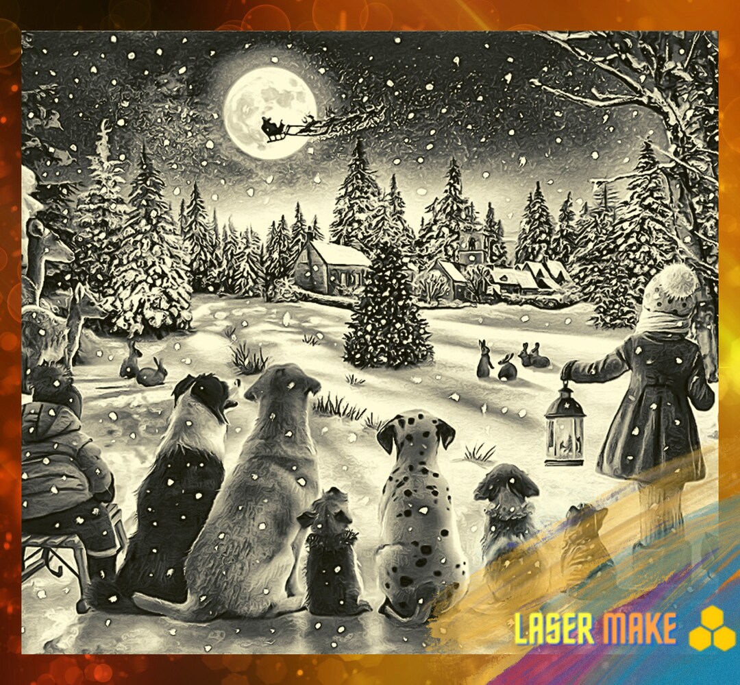 Digital Laser Cut File - Christmas - Laser-ready-file-glowforge - Fiber ...