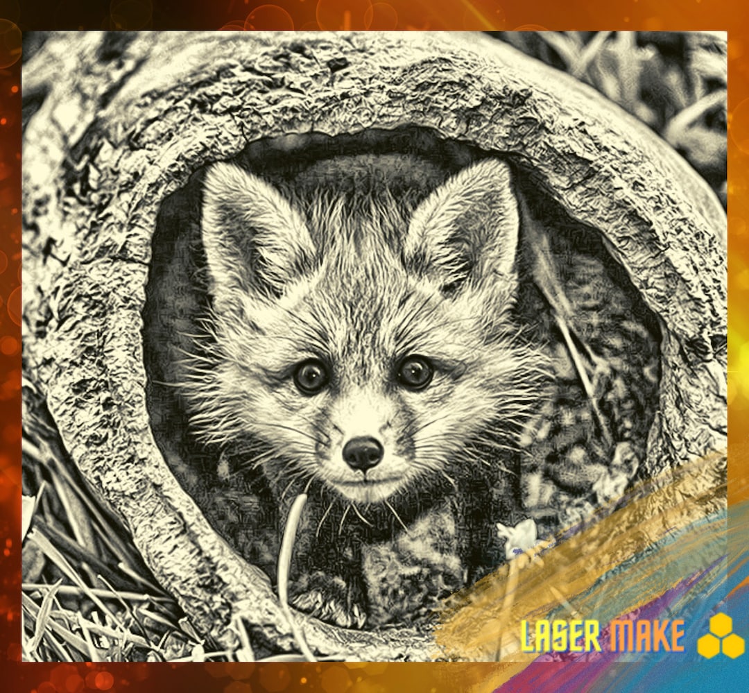 Digital Laser Cut File - Fox - Laser-ready-file-glowforge - Fiber Laser ...