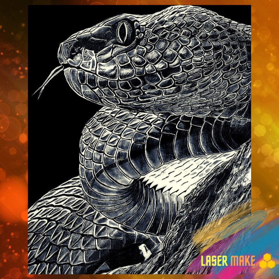 Digital Laser Cut File - Snake - Laser-ready-file-glowforge - Fiber ...