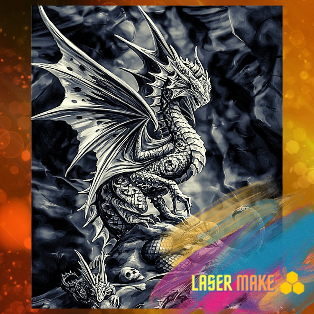 Digital Laser Cut File - Dragon - Laser-ready-file-glowforge - Fiber ...