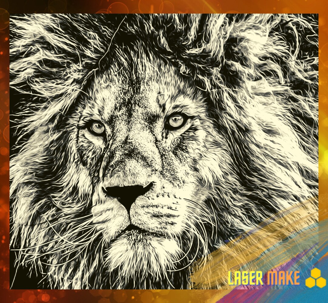 Digital Laser Cut File - Lion - Laser-ready-file-glowforge - Fiber ...