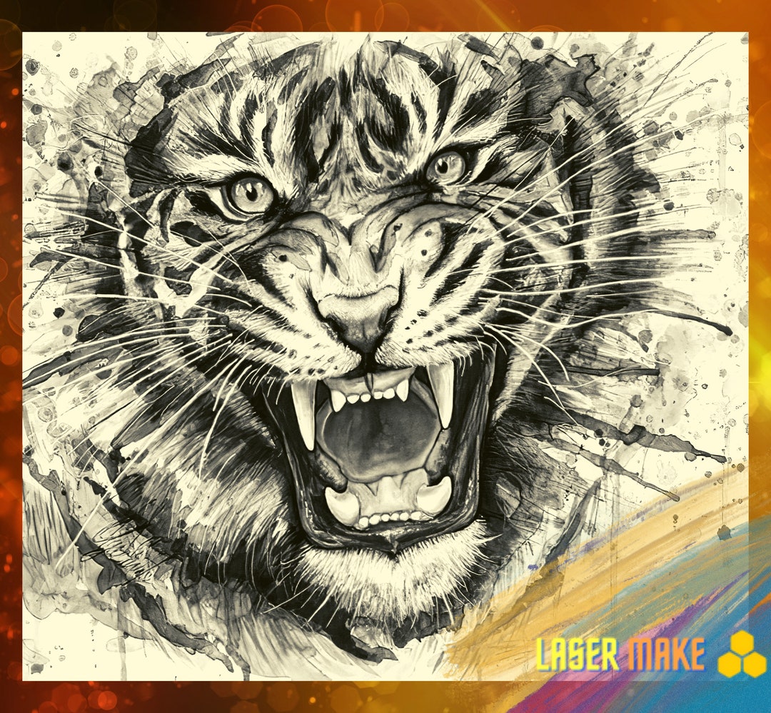 Digital Laser Cut File Tiger Laser-ready-file-glowforge - Etsy