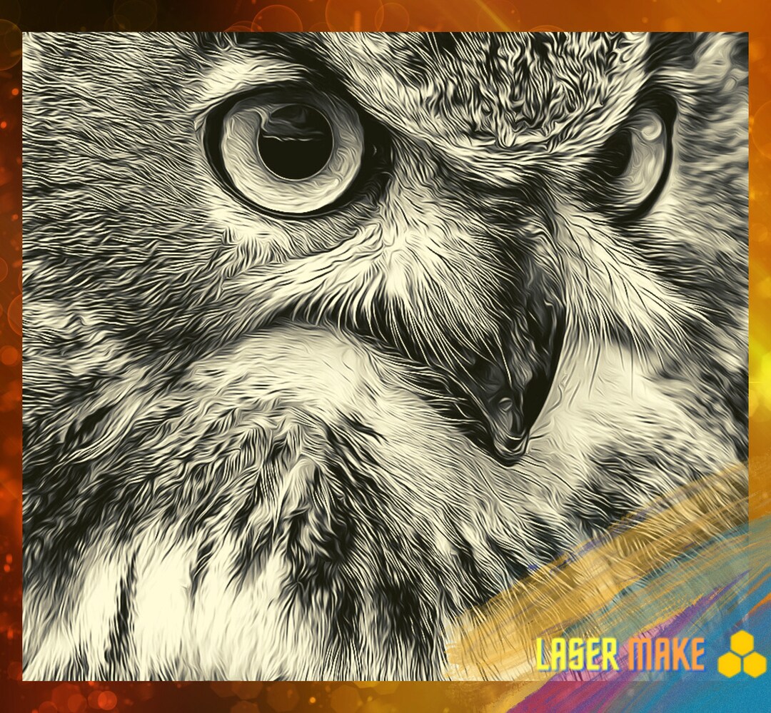 Digital Laser Cut File Owl Laser-ready-file-glowforge Fiber Laser File ...