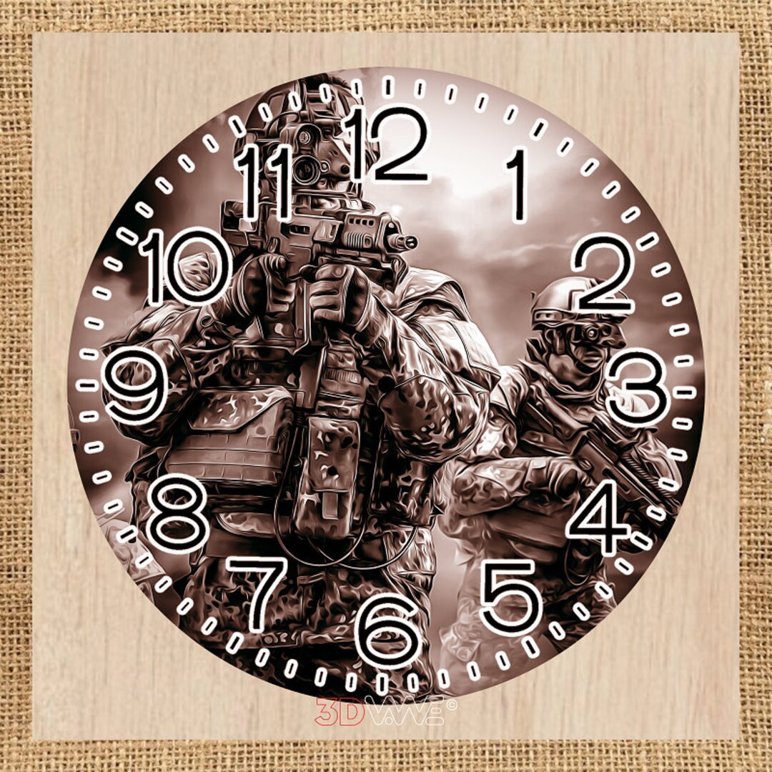 Digital Laser Cut File - Soldiers Clock- Laser Cut Files for Glowforge ...