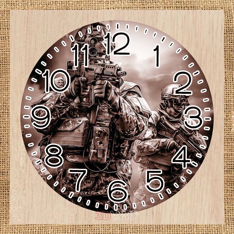 Digital Laser Cut File Soldiers Clock Laser Cut Files for Glowforge , Laser Ready Files for ...