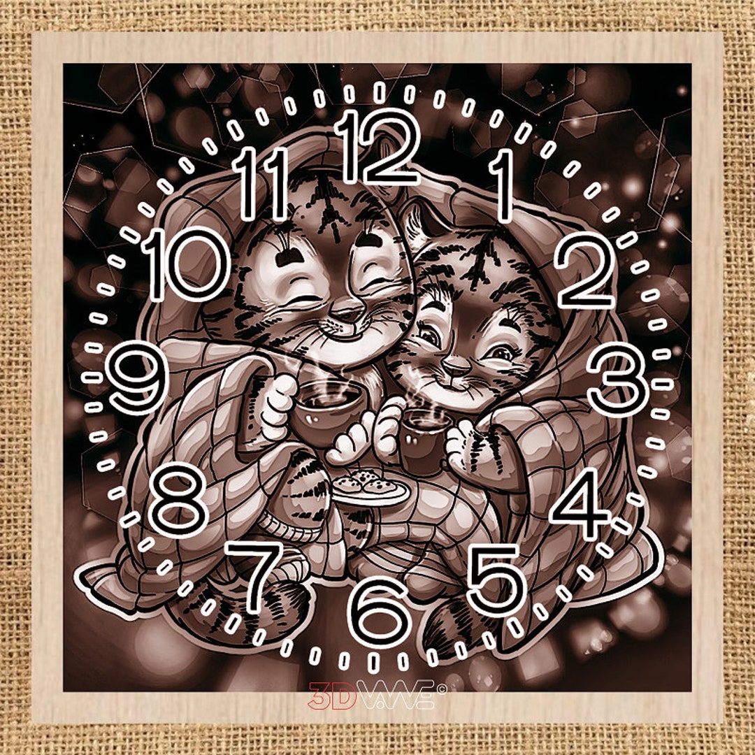 Digital Laser Cut File - Tigers Clock - Laser Cut Files for Glowforge , Laser Ready Files for ...