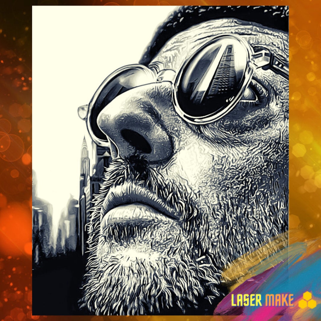 Digital Laser Cut File Jean Reno Laser-ready-file-glowforge Fiber Laser ...