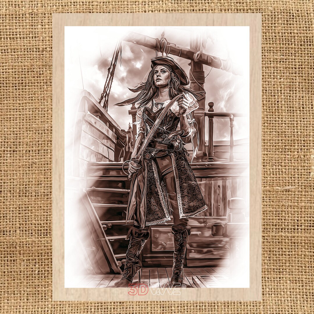 Digital Laser Cut File - Pirate Girl - Laser-ready-file-glowforge ...