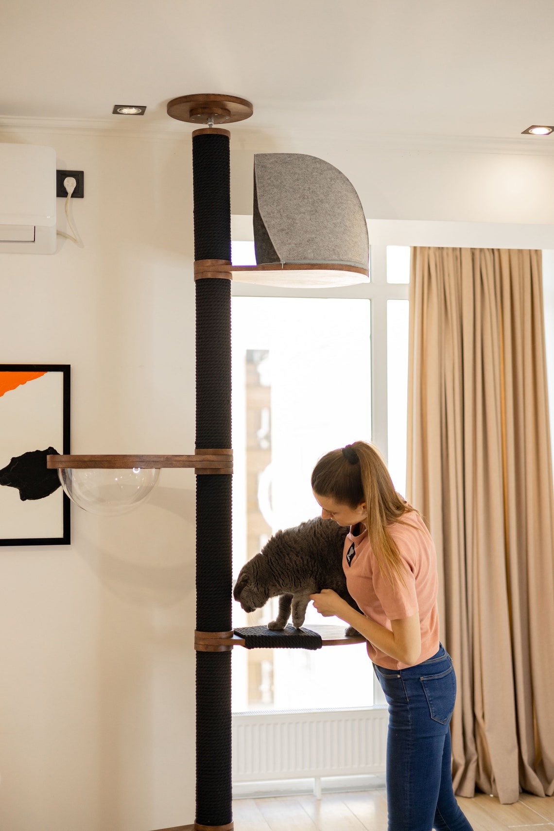 Floor to Ceiling Cat Tree Wood Cat Tree Tall Cat Tree Cat | Etsy Australia