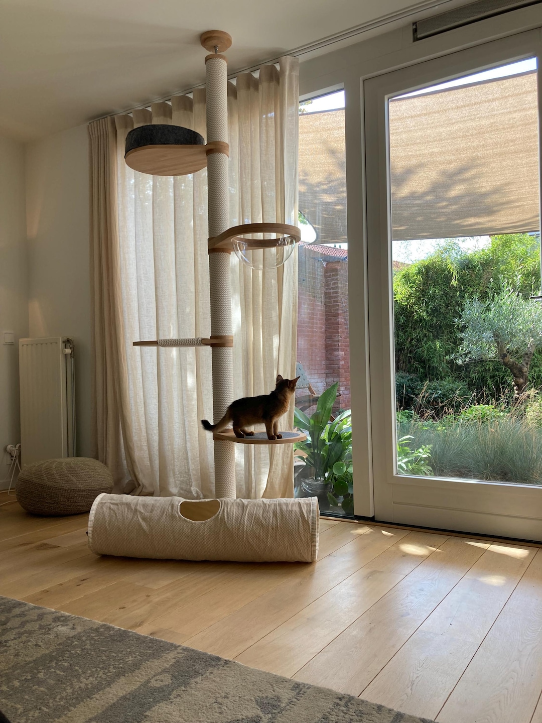 Modern Climber Cat Tree, Floor to Ceiling Cat Tree Tower, Wooden Cat ...