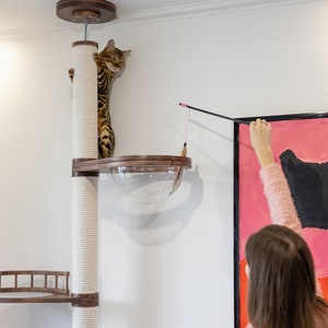 Cat Adjustable Tower Floor to Ceiling Cat Tower Wood Cat Tree | Etsy