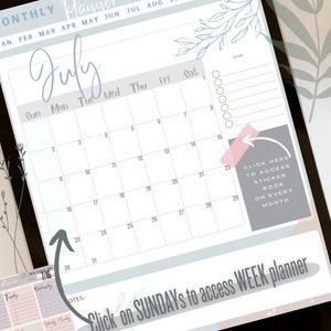 2023 - 2024 Digital Planner With Sticker Book | Dated Digital Planner ...