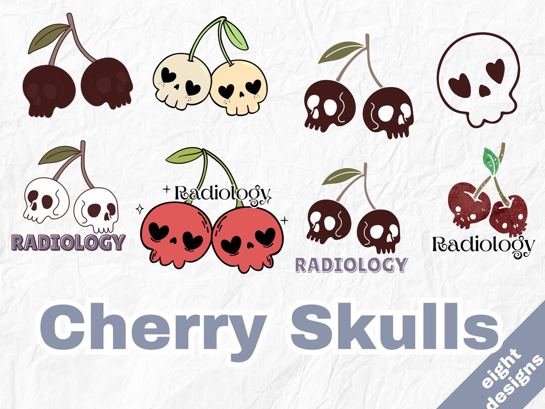 Cherry Skull Rad Tech Graphic RTR Radiology Digital Download PNG Print ...