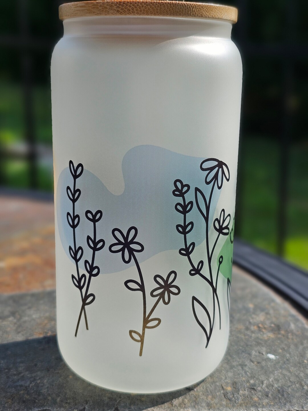 Wildflower Iced | Hot Frosted Libbey Glass 16 Oz Cup | Tumbler With ...