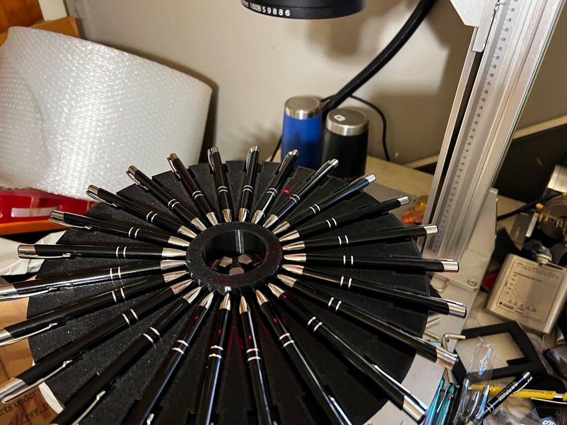 3D Printed Fiber Laser Rotary Pen Table - Automate Custom Engraving ...