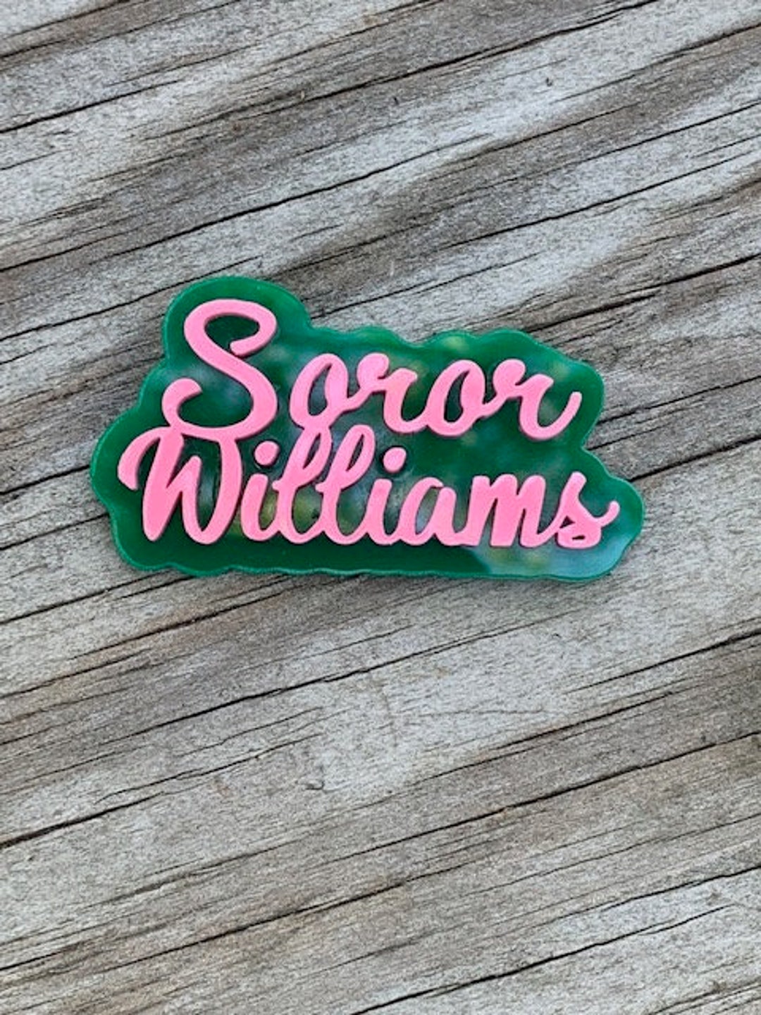 Customizable "soror" Lapel Pin With Pink Letters - Etsy
