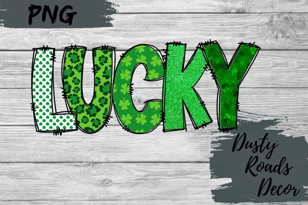 LUCKY Doodle Letters, St Patrick's Doodle Words, St. Patrick's Day SVG ...