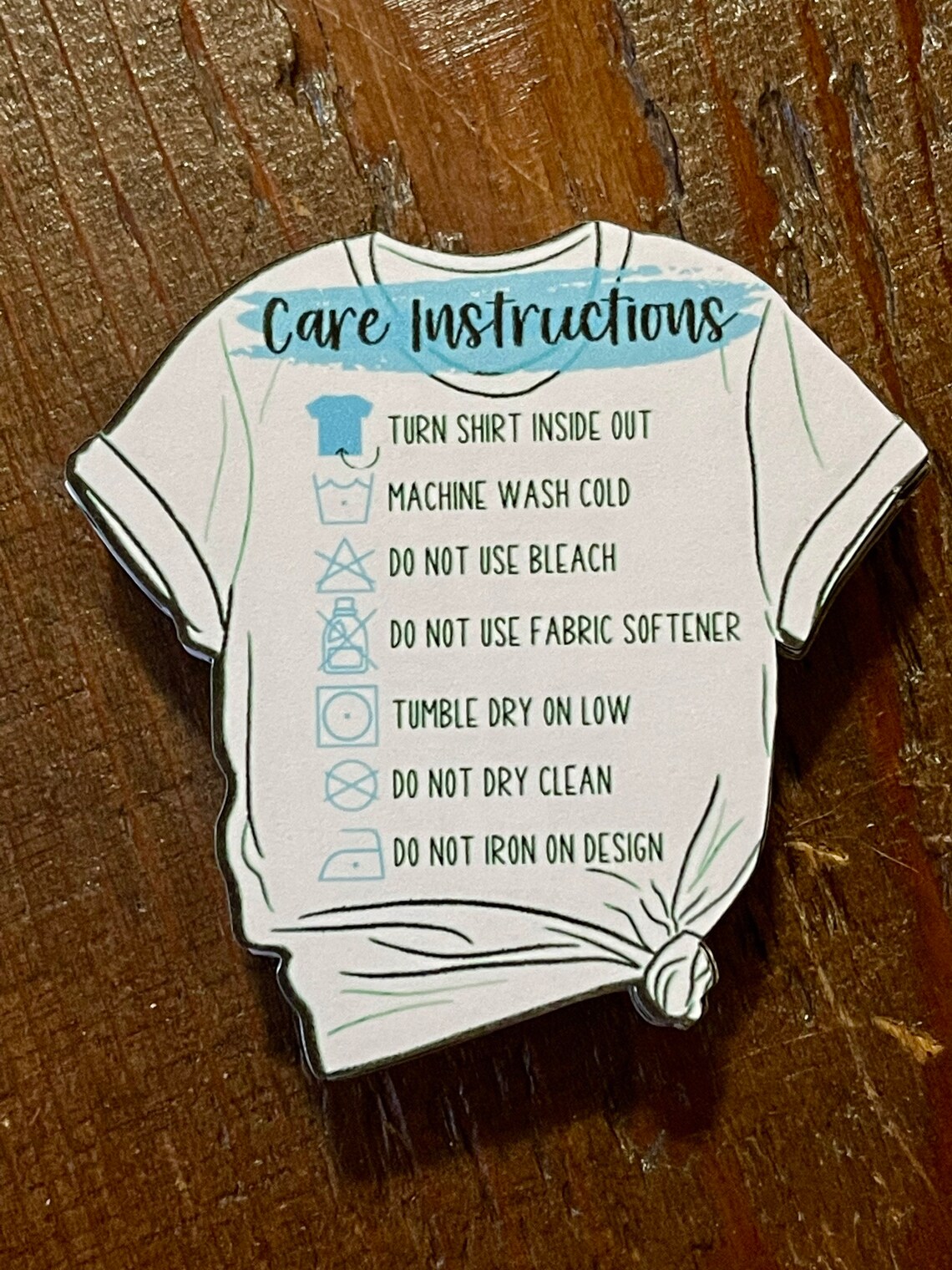 24 T-shirt Care Cards, Shirt Care Instructions, Shirt Tags, Bleached ...