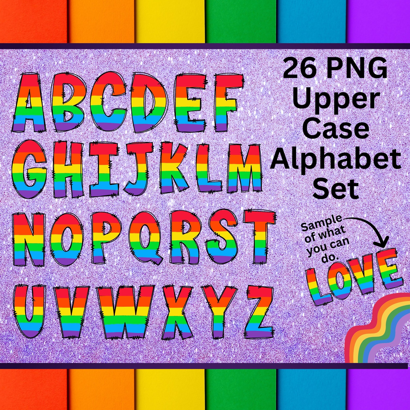 LGBTQ Alphabet Pride Alphabet Set Fillable Doodle Letters - Etsy