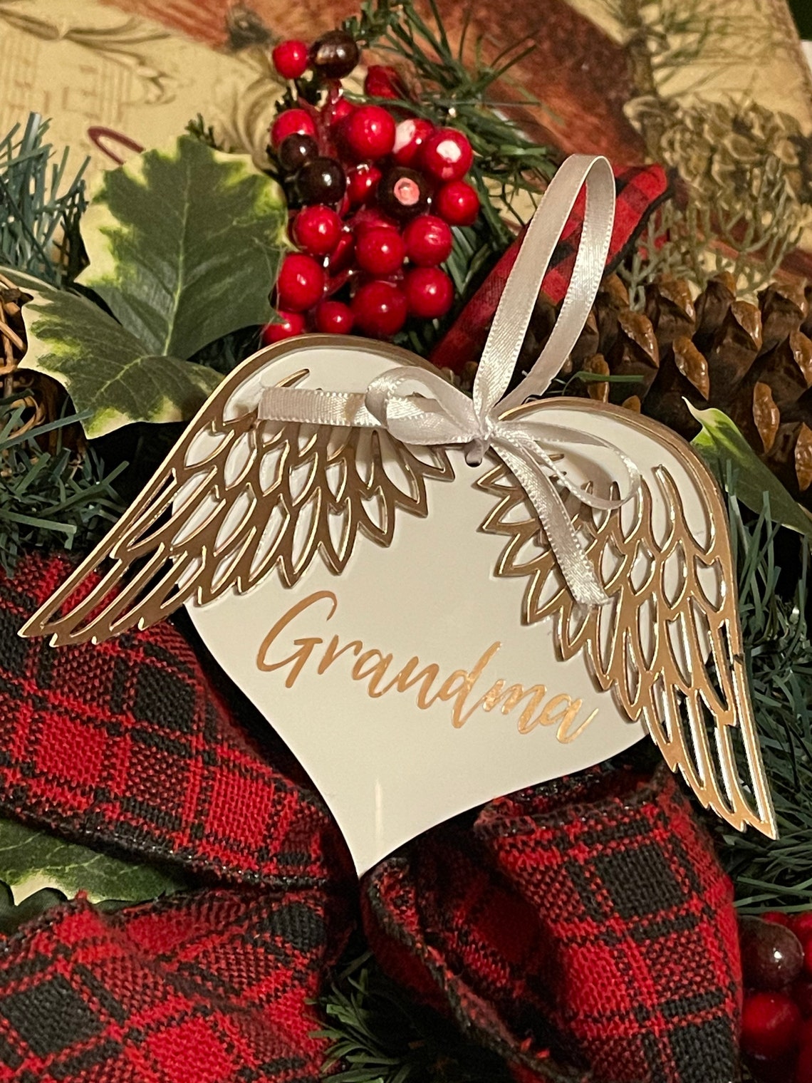 Personalized Angel Wings Ornament Christmas Ornament - Etsy