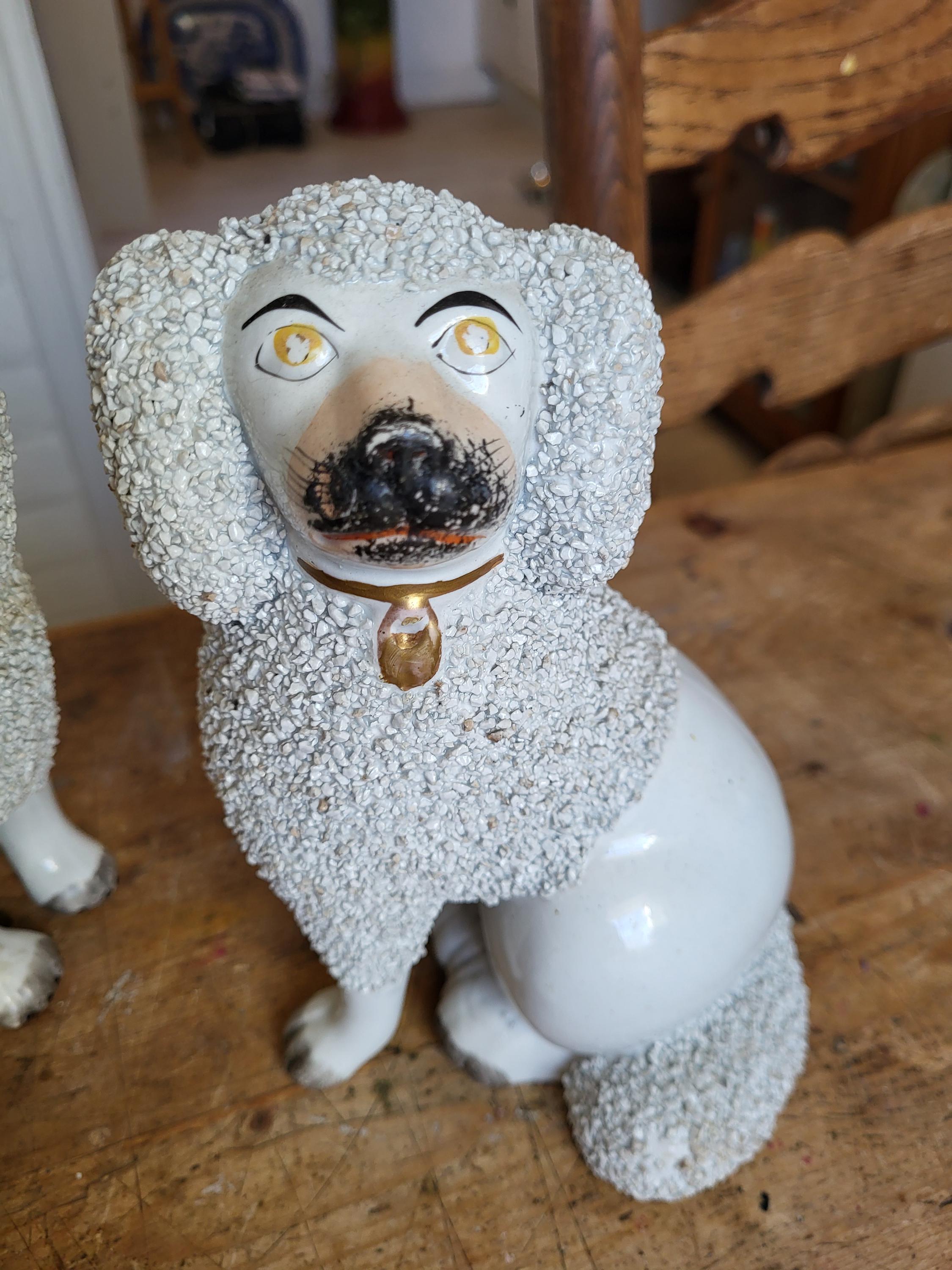 Antique Victorian Staffordshire Ceramic Poodles - Etsy