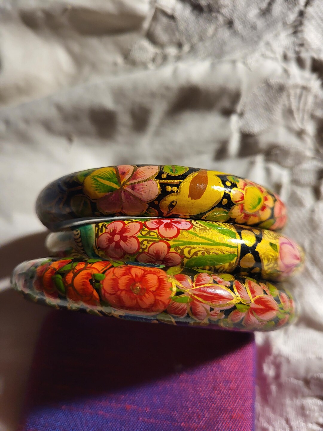 Vintage Hand Painted Indian Bangles - Etsy