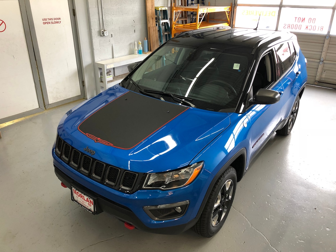 2017-2021 Jeep Compass TrailHawk Matte Black Vinyl Hood Decal | Etsy