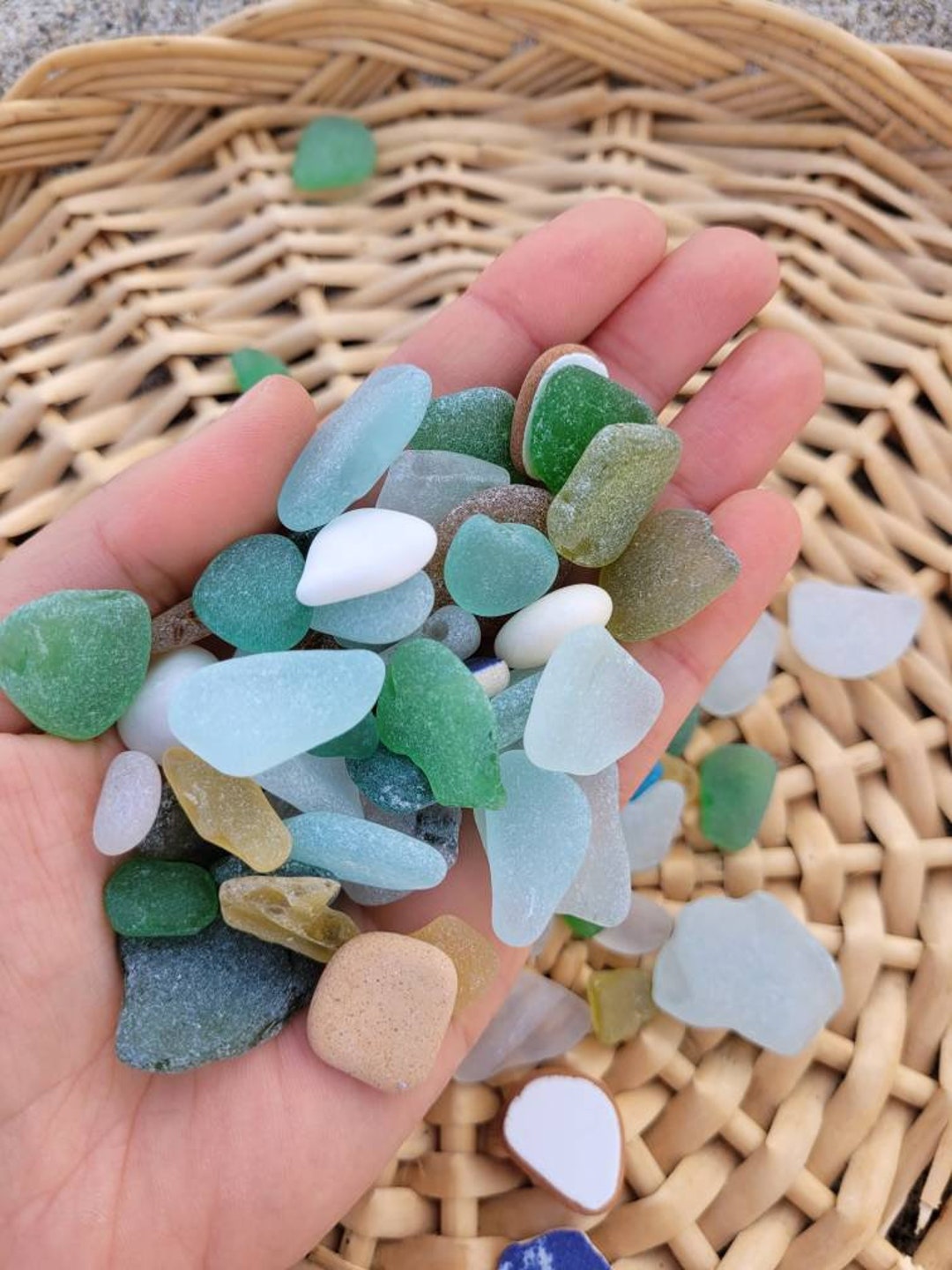 Mix of Small Sea Glass and Beach Pottery From Italy - Etsy