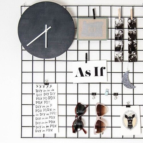 Wire Wall Grid Panel Metal Moodboard FREE CLIPS | Etsy