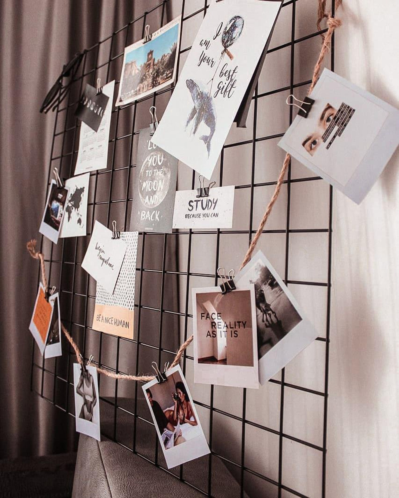 Black Wire Wall Square Grid Set of Wall Grid Pocket - Etsy